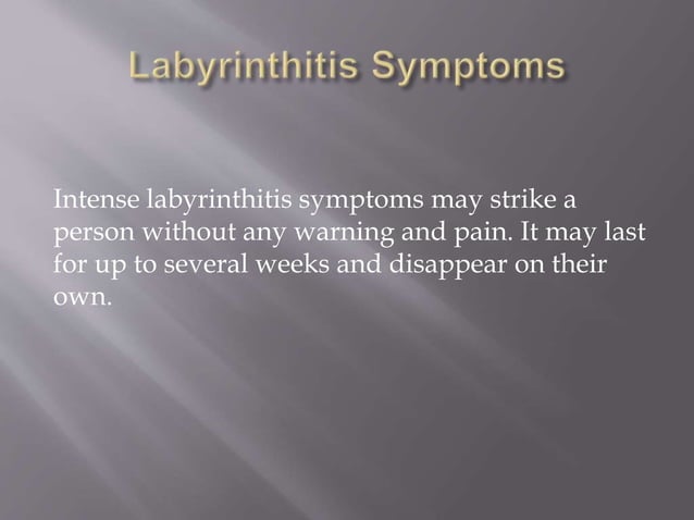 What is labyrinthitis | PPT