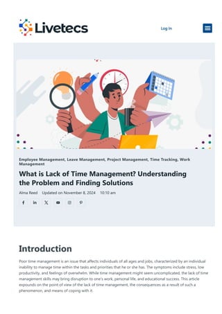 What is Lack of Time Management Understanding the Problem and Finding ...