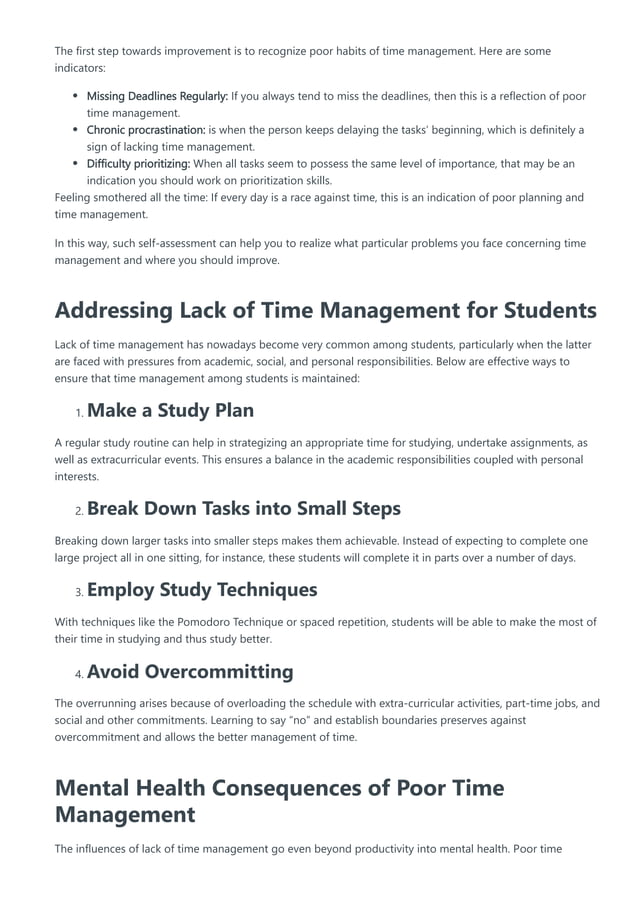 What is Lack of Time Management Understanding the Problem and Finding ...