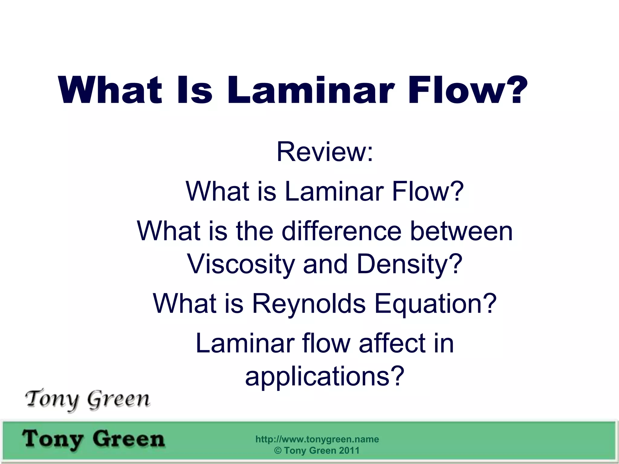 What is laminar flow updated for slideshare | PPTX