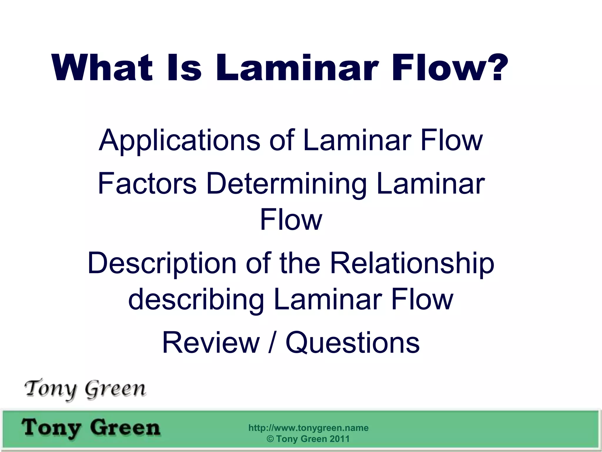 What is laminar flow updated for slideshare | PPTX