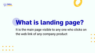 What is Landing page? | Digital Marketing | PDF