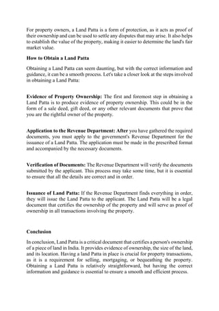 what is land patta.docx