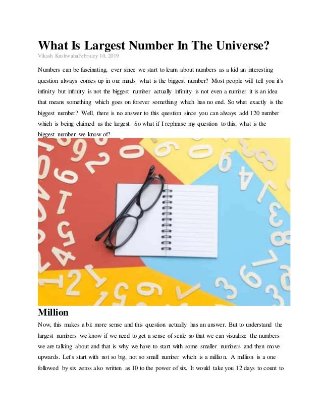 What is largest number in the universe