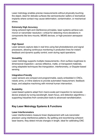 What is Laser Metrology Types, Functions and Applications | PDF