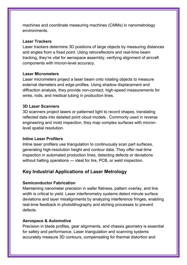 What is Laser Metrology Types, Functions and Applications | PDF