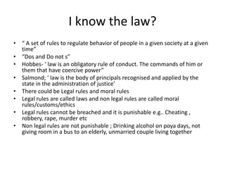 What is law and introduction to law in Sri Lanka | PPTX