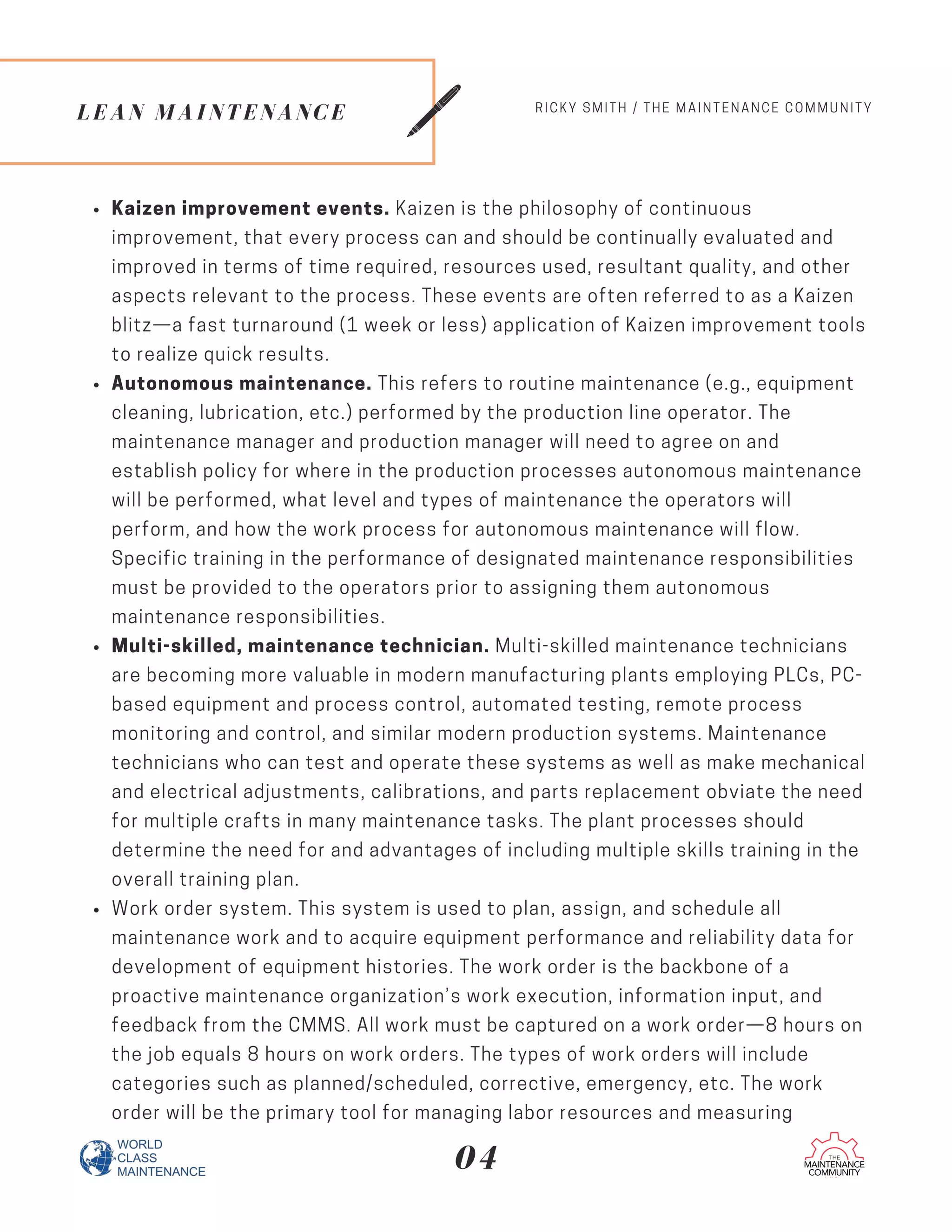 What is Lean Maintenance | PDF