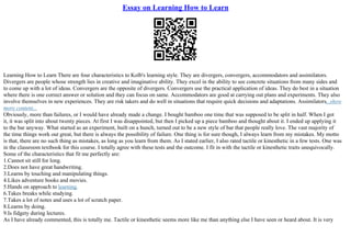 What Is Learning Essay | PDF | Workshops and Classes | Hobbies & Interests