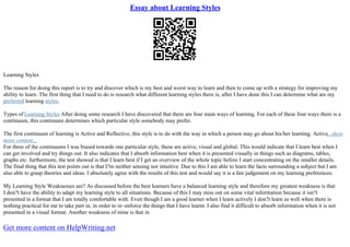 What Is Learning Essay | PDF | Workshops and Classes | Hobbies & Interests