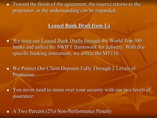 What is lease bank draft | PPT