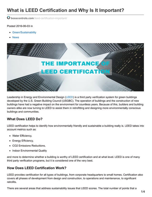 What is LEED Certification and Why is it Important? | PDF