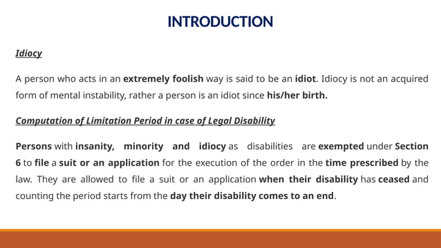 What is Legal disability under Limitation law.pptx | Mental Health ...