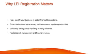 What is LEI Registration and Why its required ? | PDF