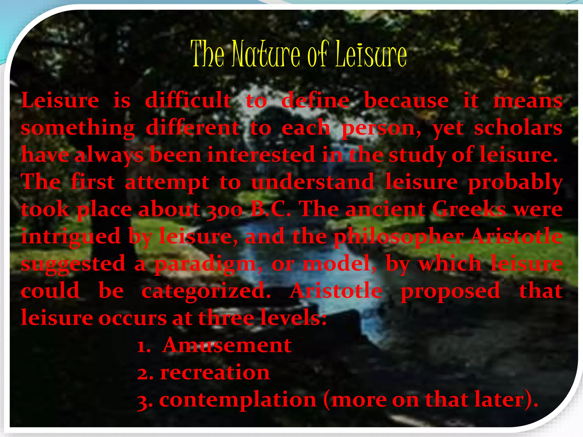 What is leisure | PPTX