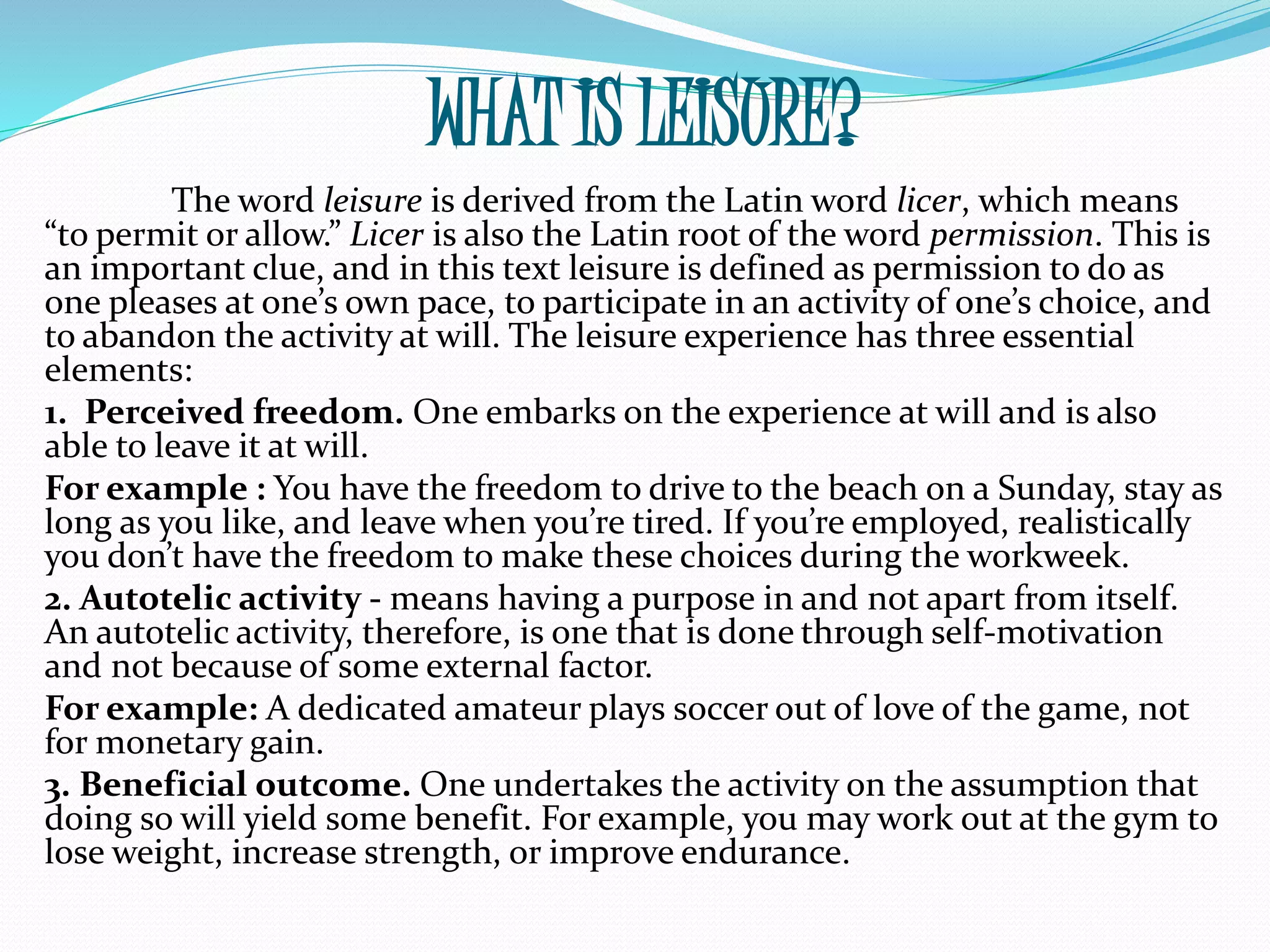 What is leisure | PPTX