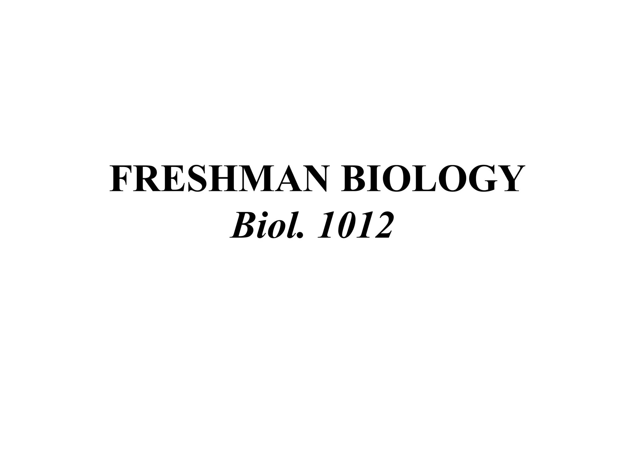 What is Life Science freshman biology pptx | PPTX