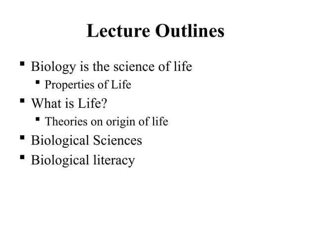 What is Life Science freshman biology pptx | PPTX | Chemistry | Science
