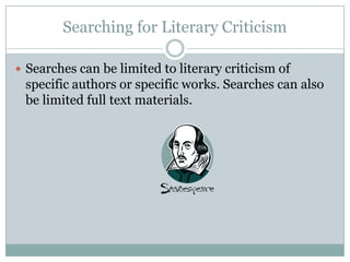 What is literary reference center | PPTX | Books and Literature