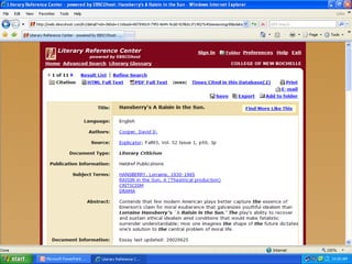 What is literary reference center | PPTX | Books and Literature