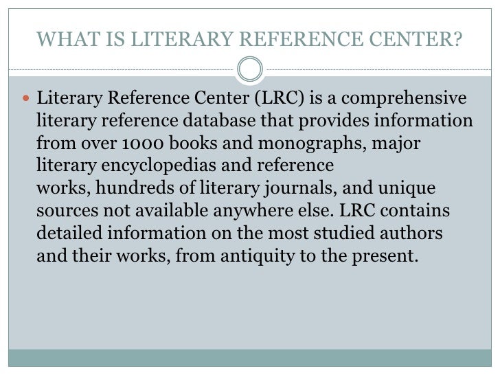 What is literary reference center