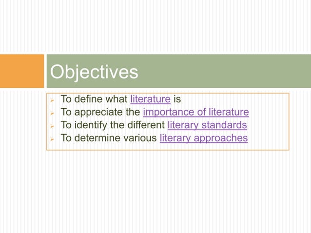 What is literature | PPTX | Books and Literature