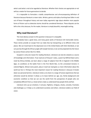 What is literature | DOC