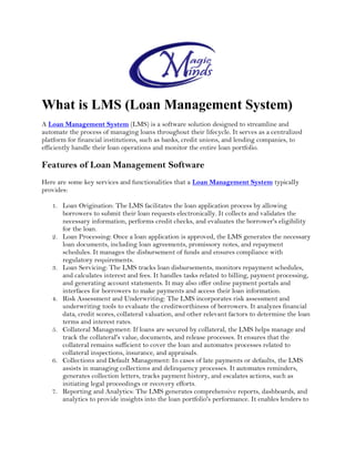 What is LMS (Loan Management System) | PDF