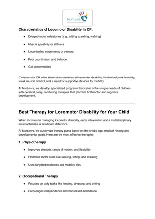 What Is Locomotor Disability and Which Therapy Can Help Your Child ...