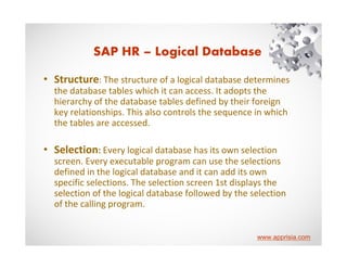 What is logical database in SAP ABAP? | PDF