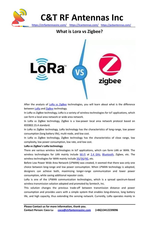 What is lora vs zigbee? | PDF