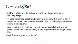 What is LoRaWAN_Tom Zamir_IoT Expert | PPTX