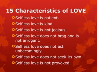What is L O V E, its value, and its importance | PPTX