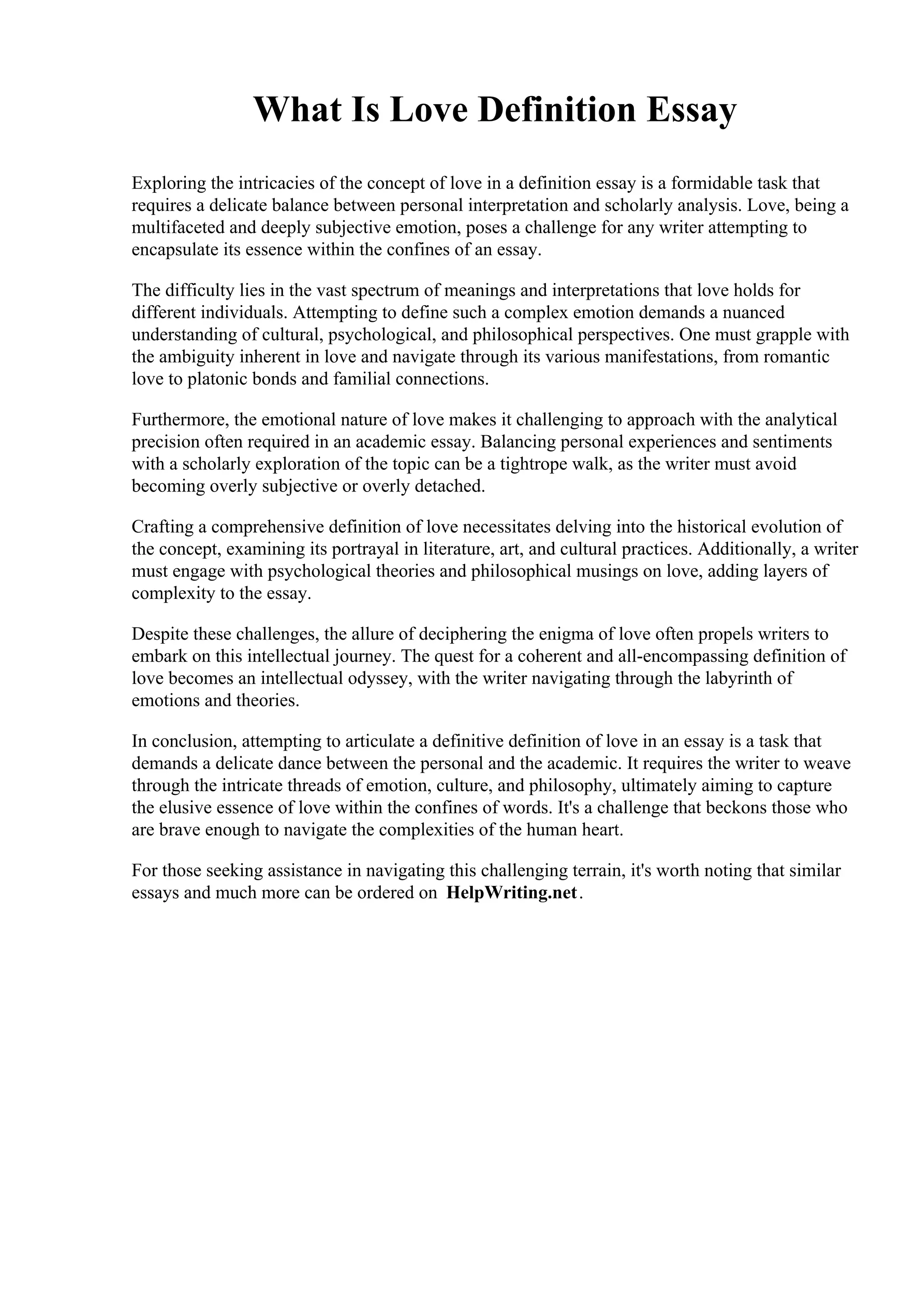 What Is Love Definition Essay.pdf