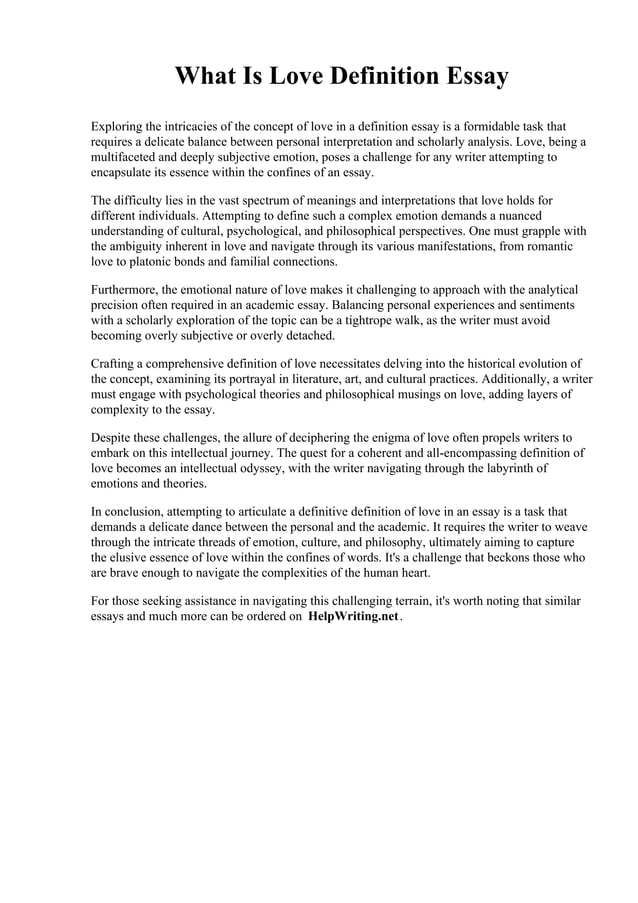 What Is Love Definition Essay.pdf