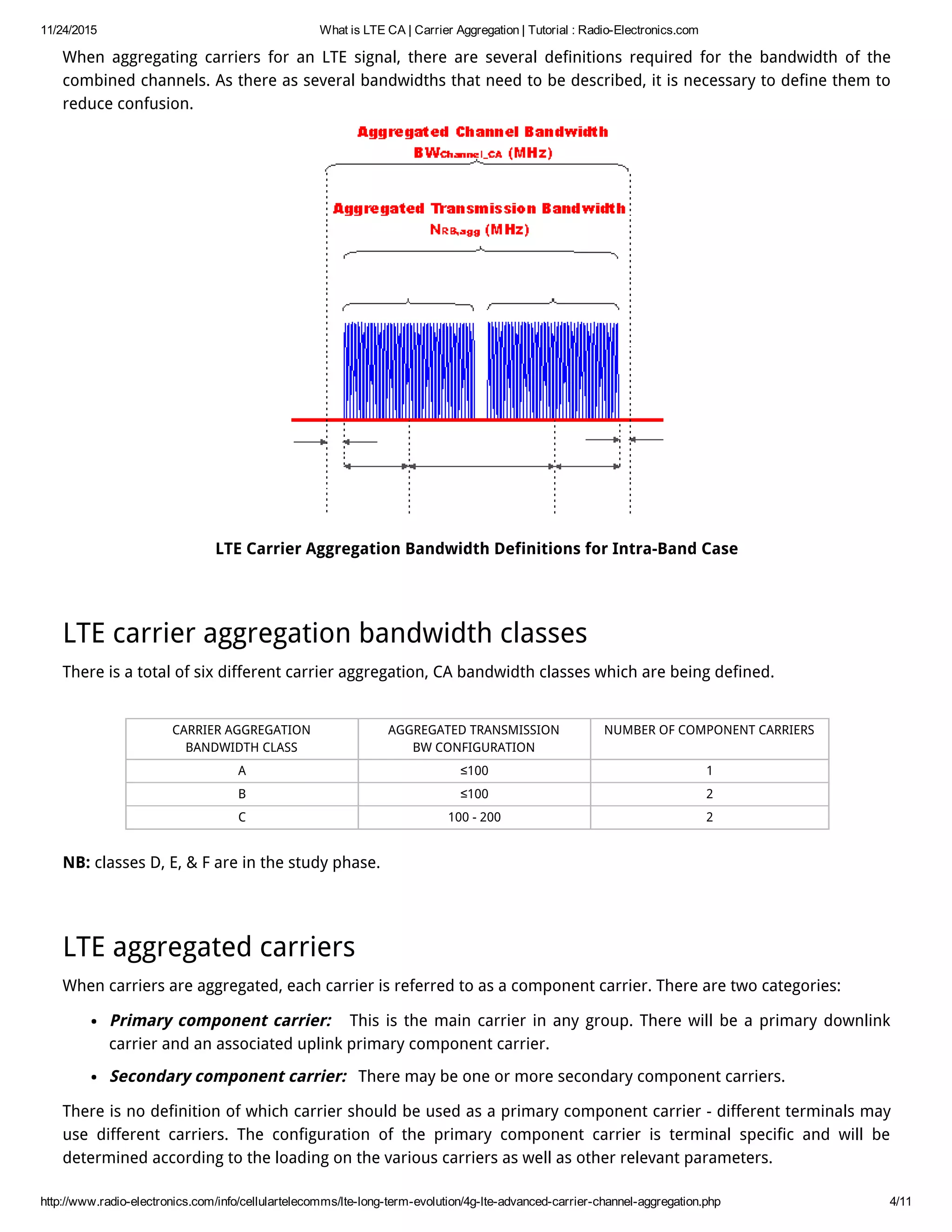 What is lte ca carrier aggregation tutorial | PDF