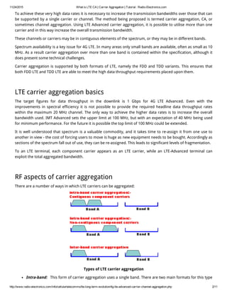 What is lte ca carrier aggregation tutorial | PDF
