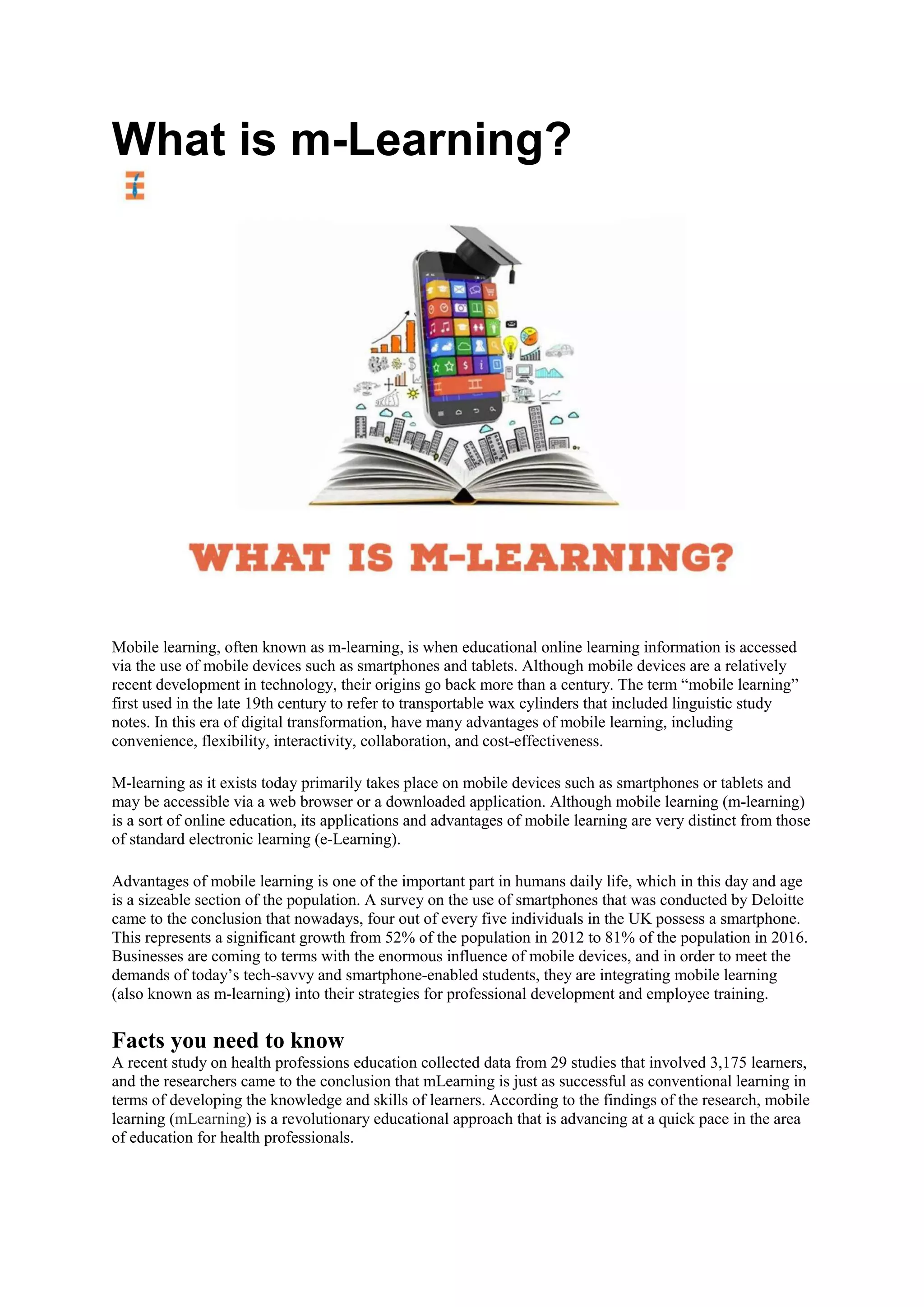 4 Important Advantages of mobile learning | Future Education Magazine | PDF