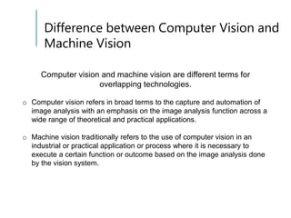 What is machine vision slide share | PPT