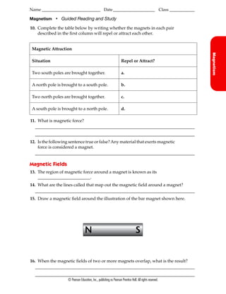 What Is Magnetism 1.1 Reading Guide | PDF