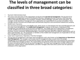 What is management and level of management | PPTX