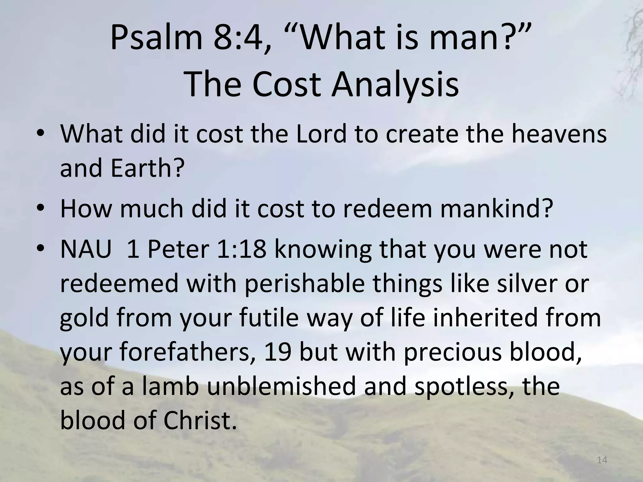 Psalm 8, What Is Man That God Cares For Him? What does it mean to be made in the image of God ...