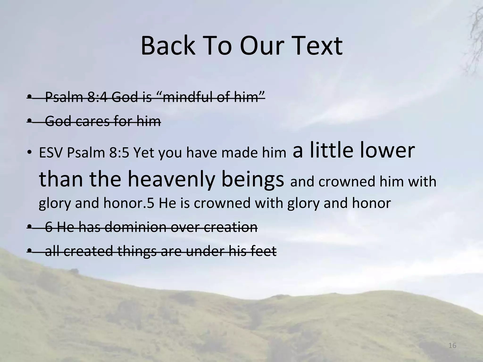 Psalm 8, What Is Man That God Cares For Him? What does it mean to be made in the image of God ...
