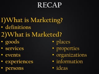 What is marketing and what is marketed | PPT