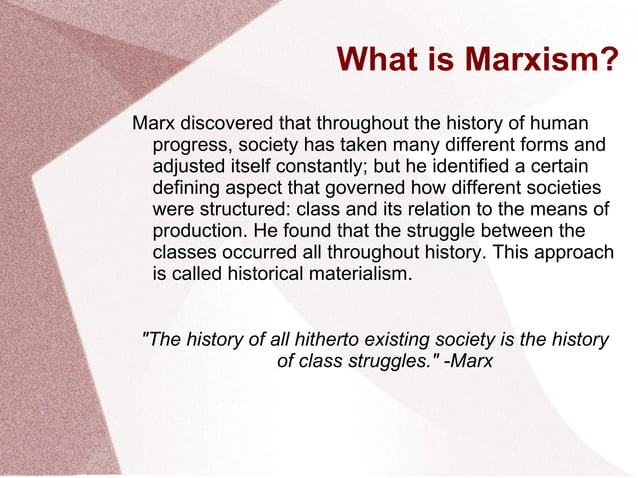 What Is Marxism? | ODP