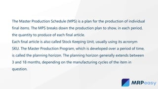 What is master production schedule | PDF