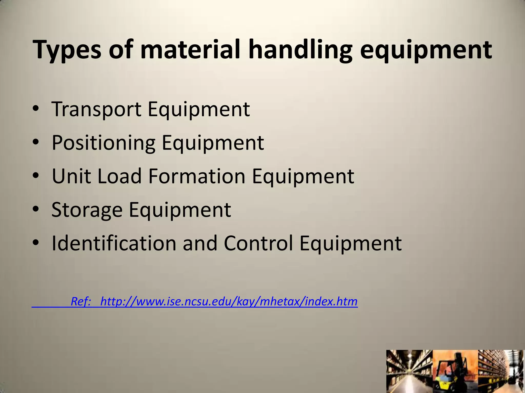 material handling equipment | PPTX