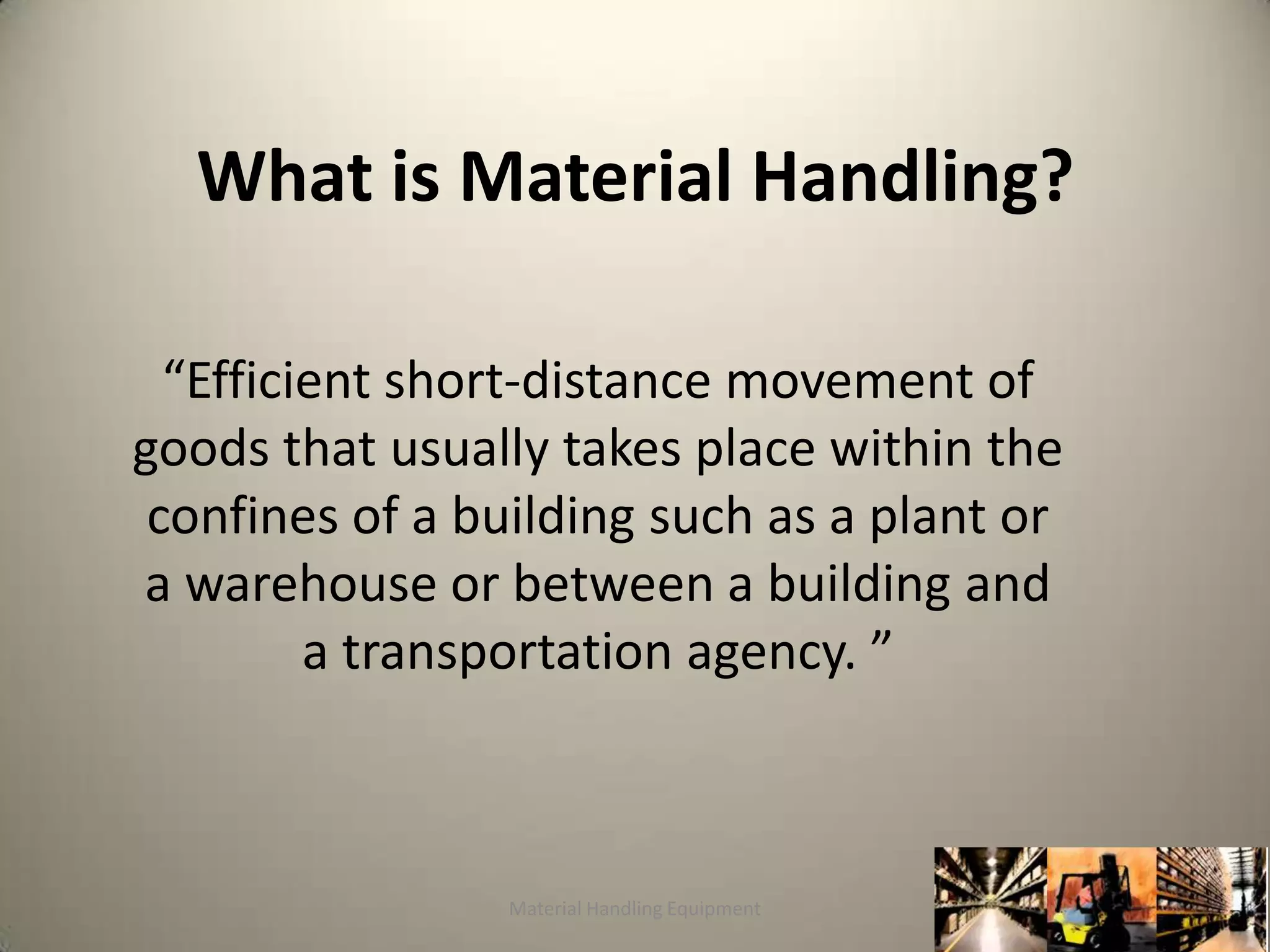 material handling equipment | PPTX