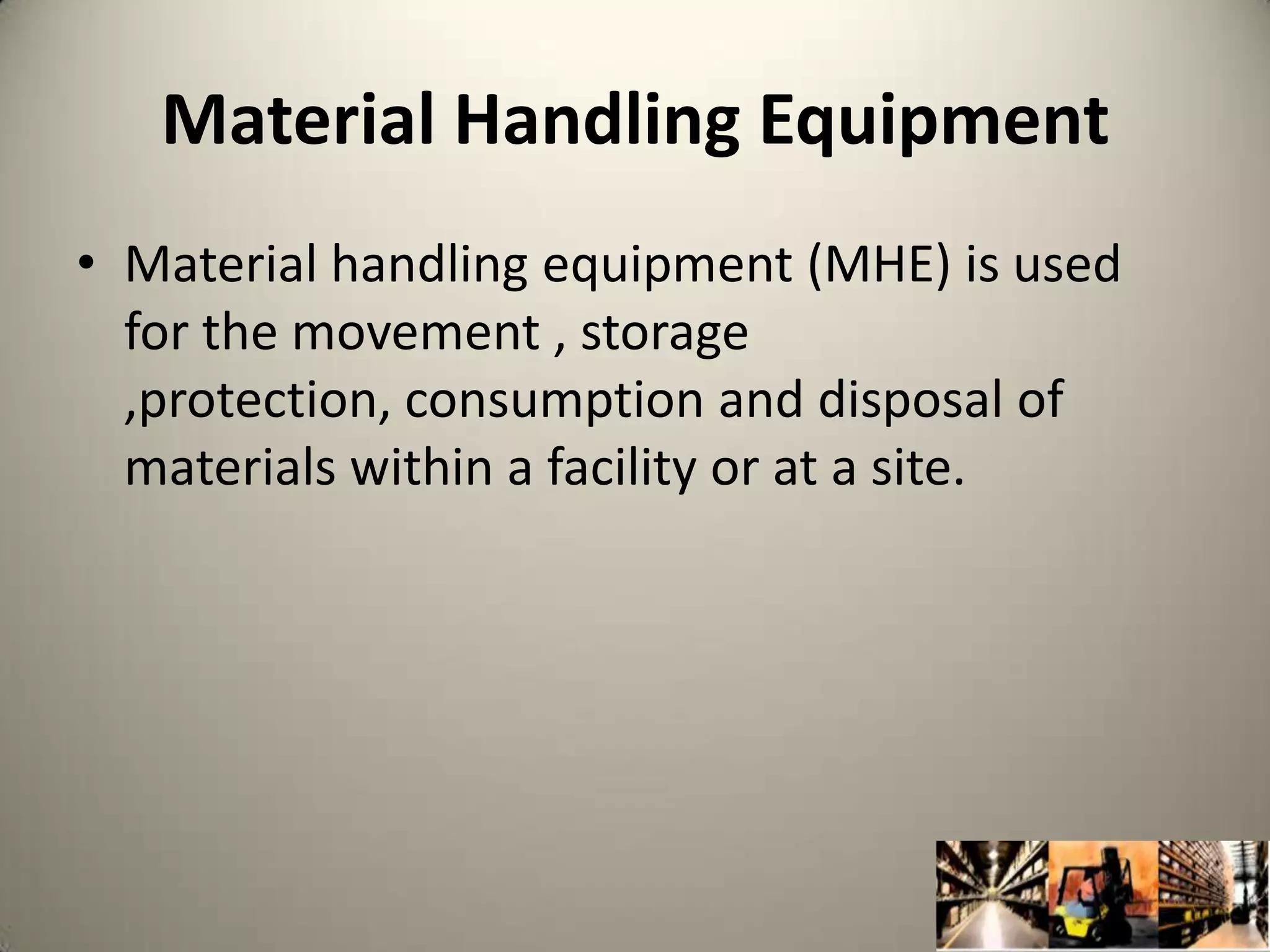 material handling equipment | PPTX
