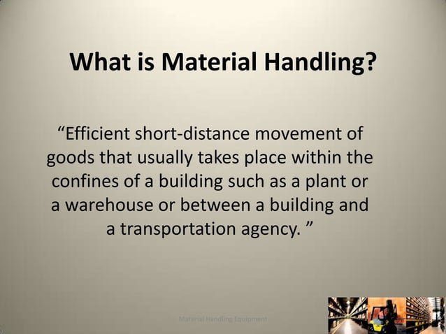 material handling equipment | PPTX